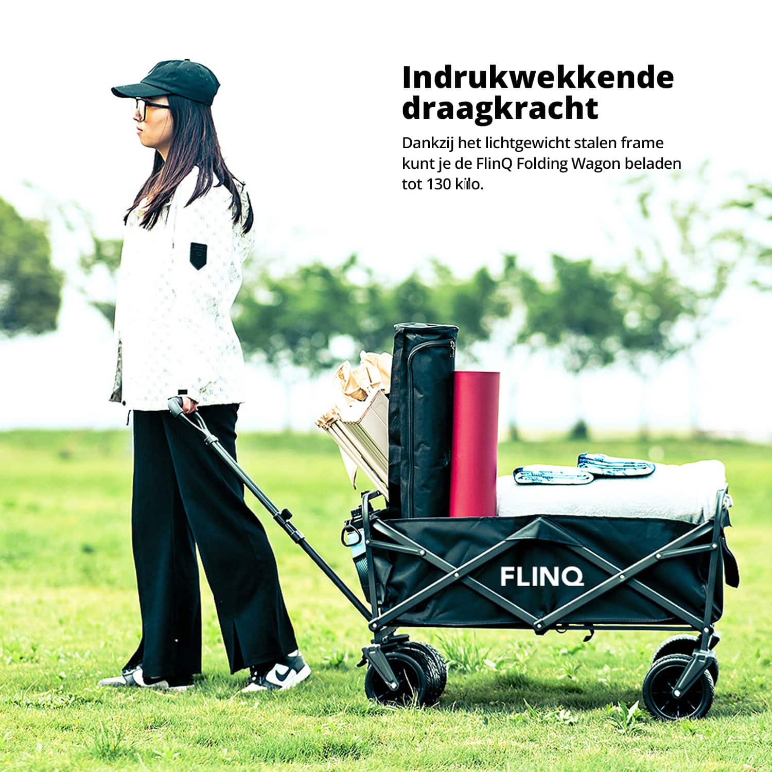 FlinQ - FlinQ Opvouwbare Bolderkar 130 KG