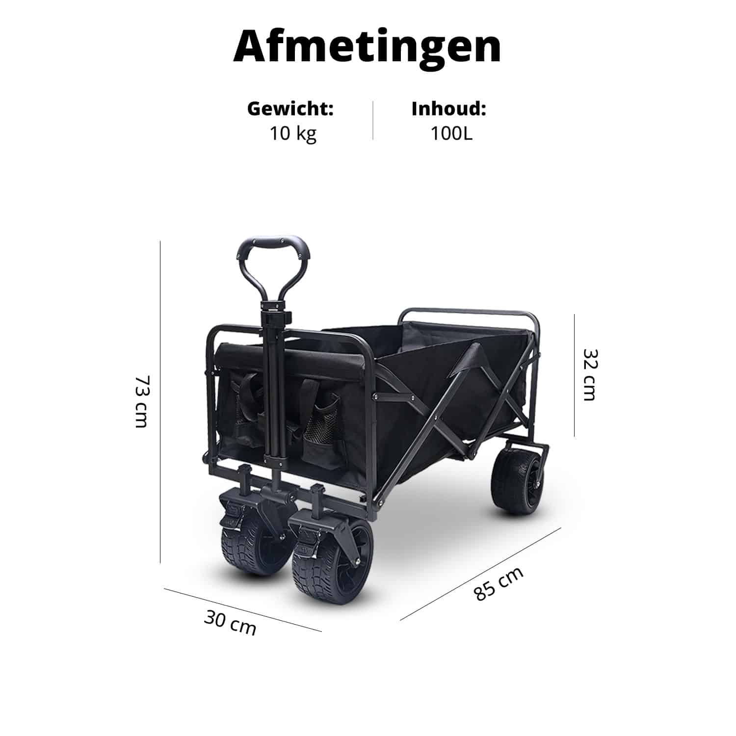 FlinQ - FlinQ Opvouwbare Bolderkar 130 KG